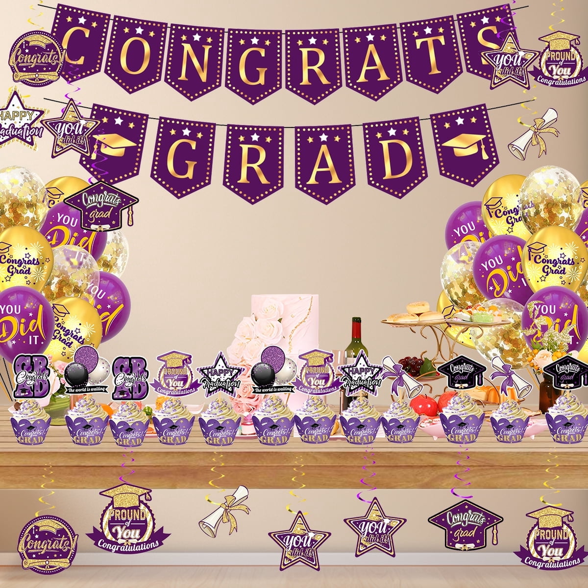 Graduation Party Decorations, Congrats Grad Banner, Graduation Hanging ...