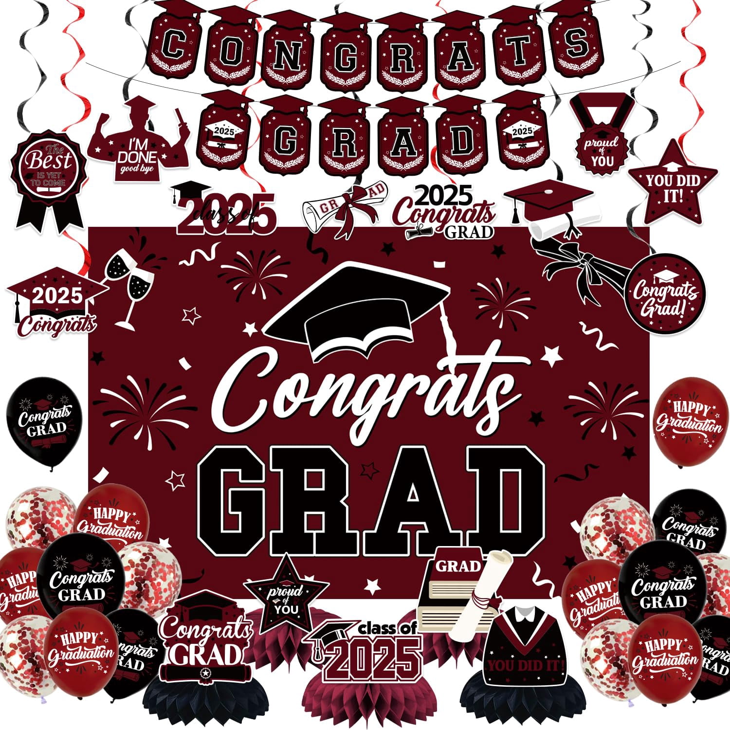 Graduation Party Decorations, Congrats RRF12 Grad 2025 Graduation ...