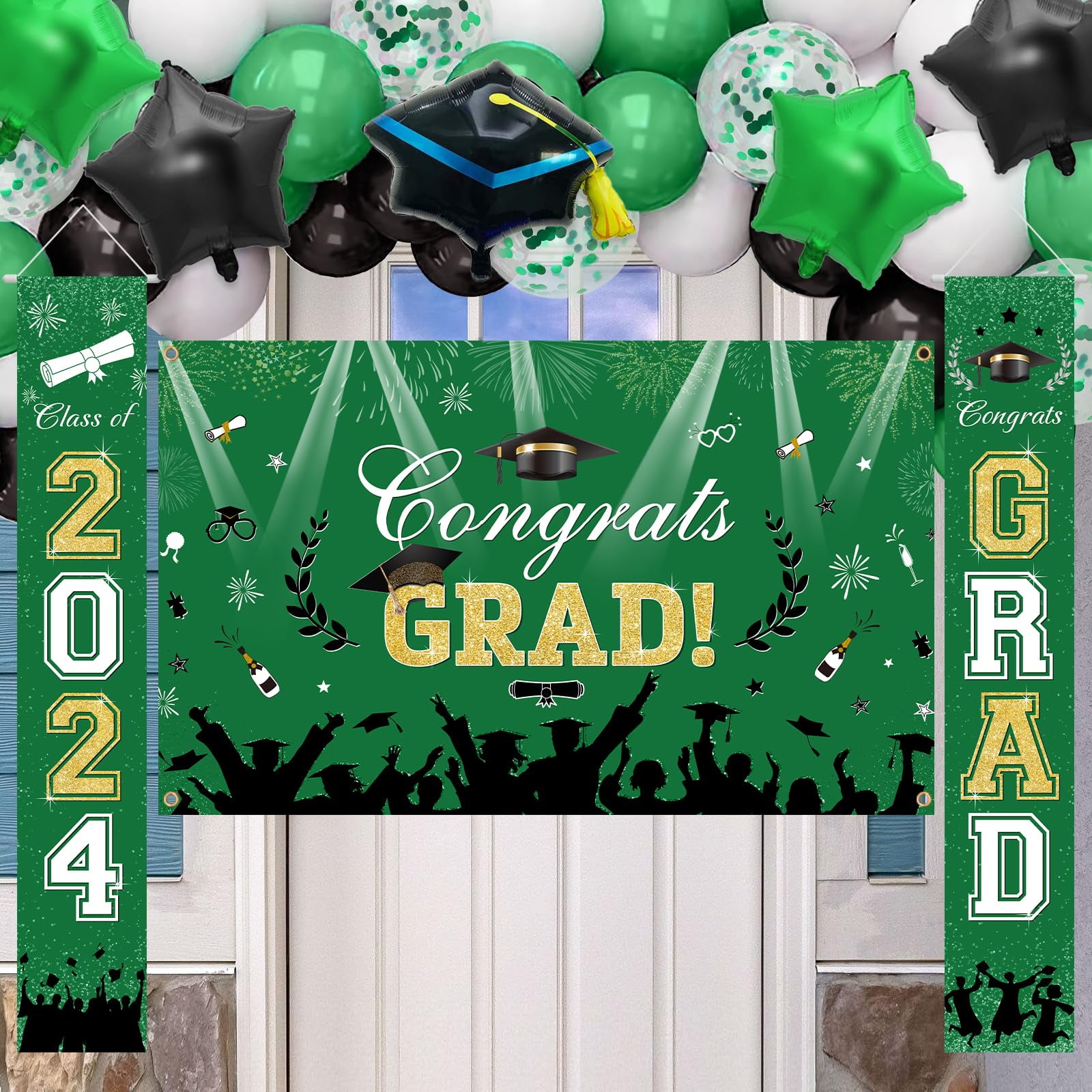 Graduation Party Decorations,Green and Gold Graduation BSL1 Decorations ...