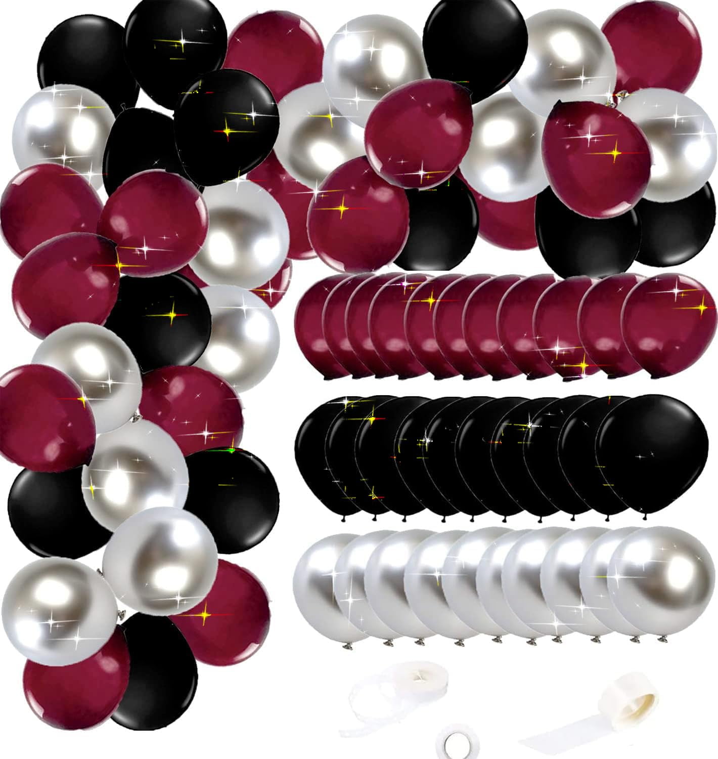 Graduation Party Decorations Maroon Black 2025/Burgundy Black ...