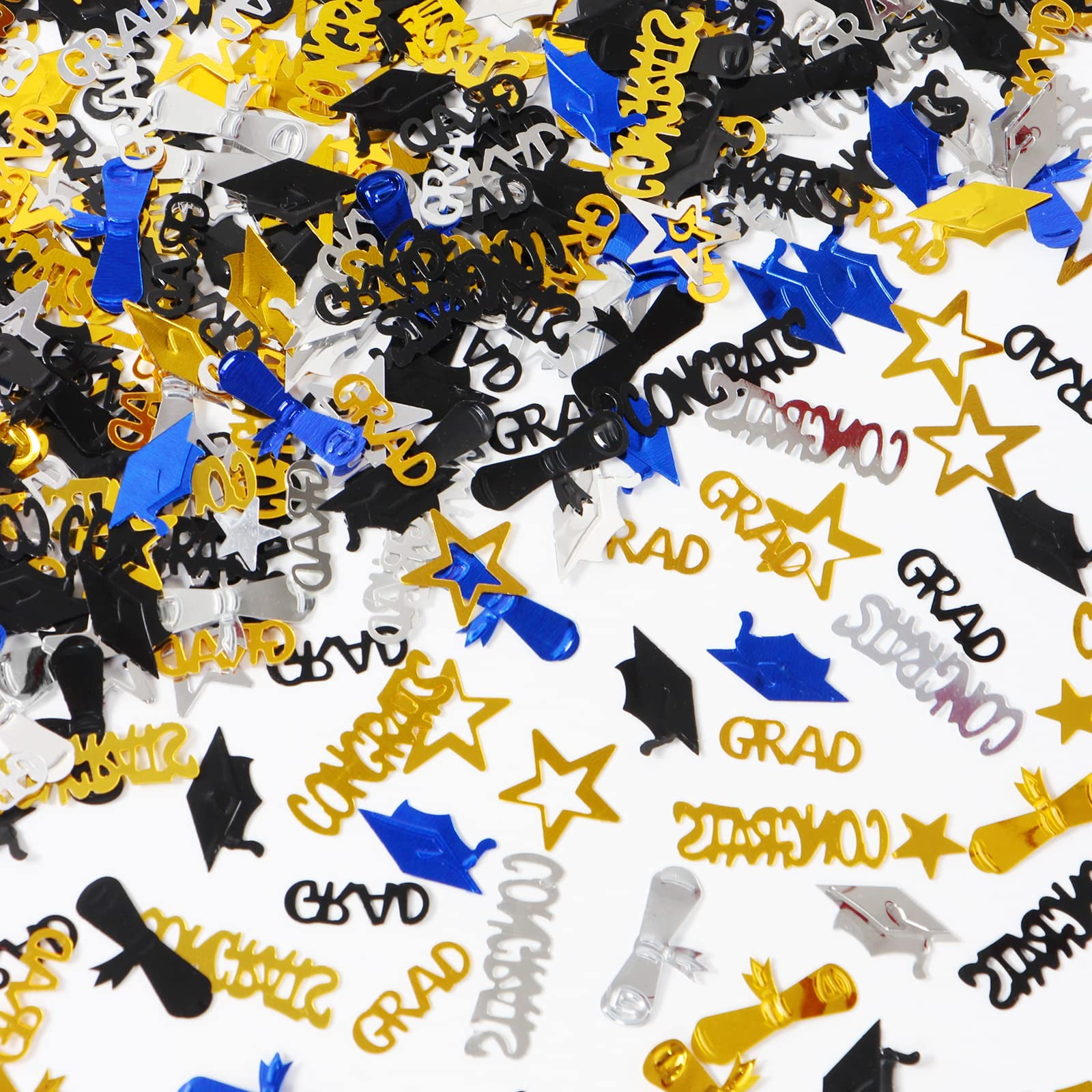 Graduation Party-Decorations Navy-Blue Gold-Silver IFF17 Confetti ...