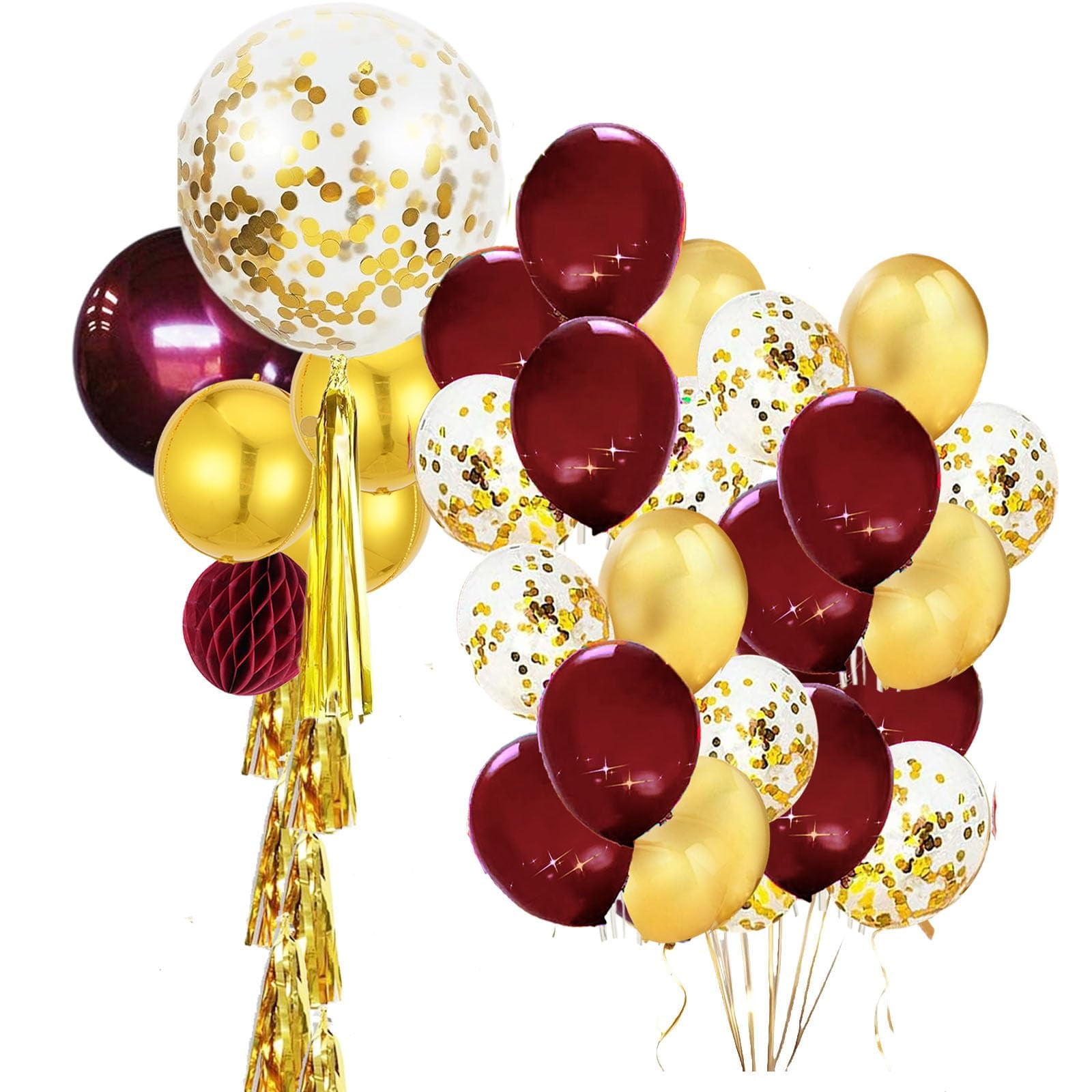Graduation Party Decorations PriNst Maroon Gold 2025/ Burgundy Birthday ...