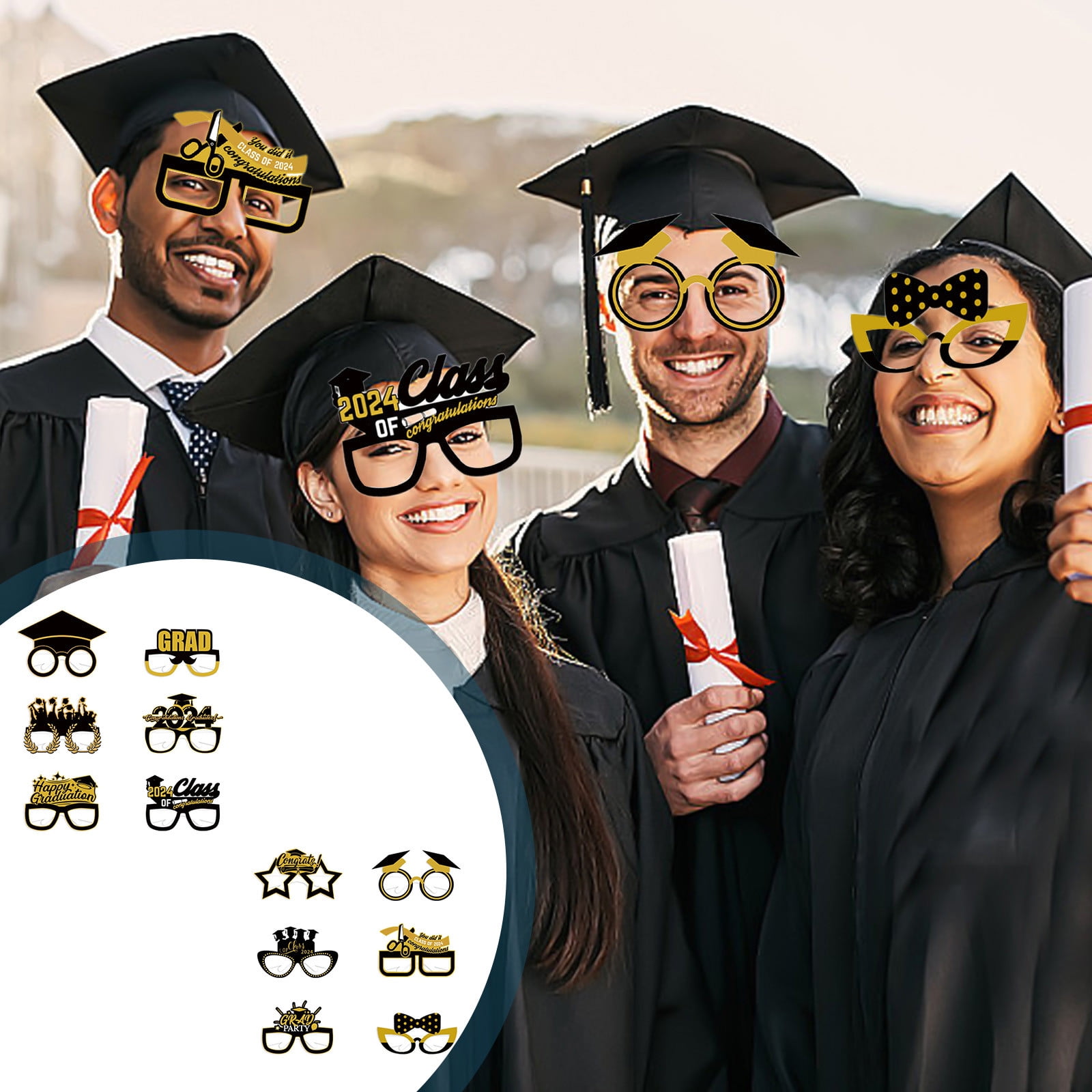 Graduation Party Eyeglasses, Graduation Selfie Props, Fun Gift for 2024 ...