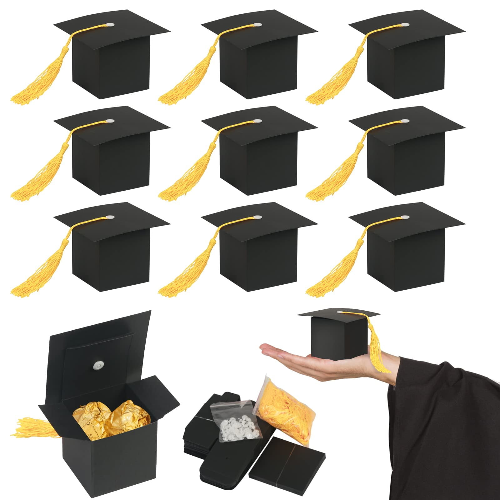 Graduation Party Favors, 30 Pack Graduation Favor Boxes Grad Cap Box ...