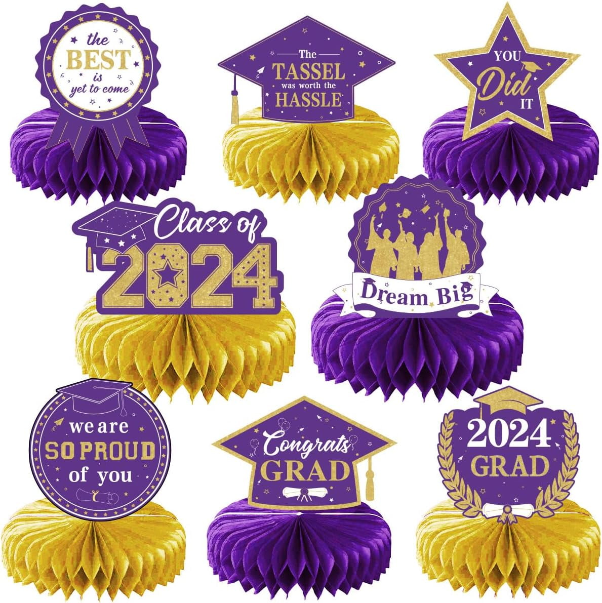 Graduation Party Honeycomb Centerpieces, 2024 Graduation Decorations ...