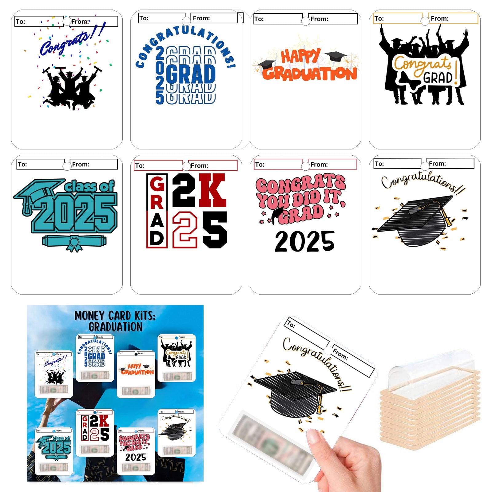 Graduation Party Money Cards - Class of 2025 Grad Money Cards Holder ...