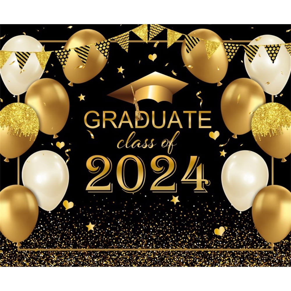 Graduation Party Photography Background Class of 2024 Bachelor Hat ...