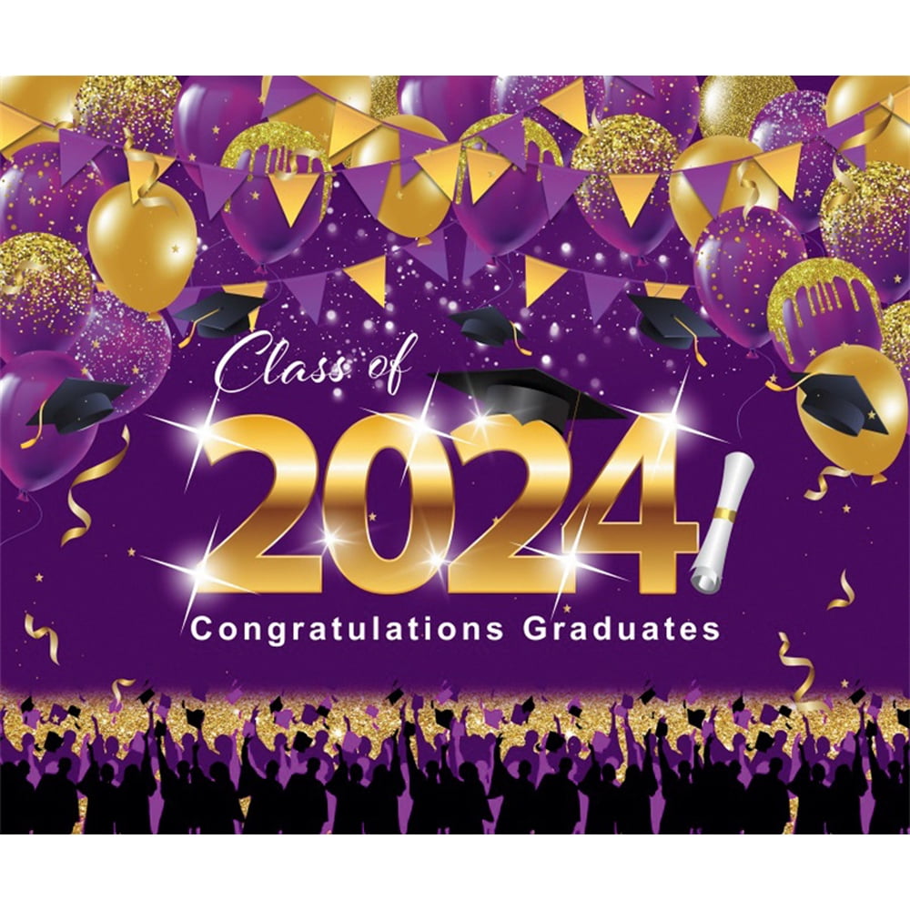 Graduation Party Photography Background Class of 2024 Bachelor Hat ...