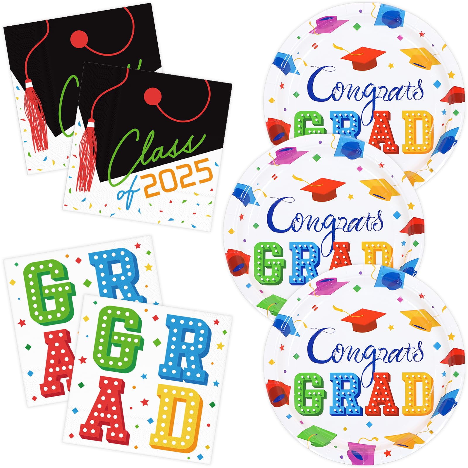 Graduation Party Plates and Napkins 50 AFN1Count, Class of 2025 ...