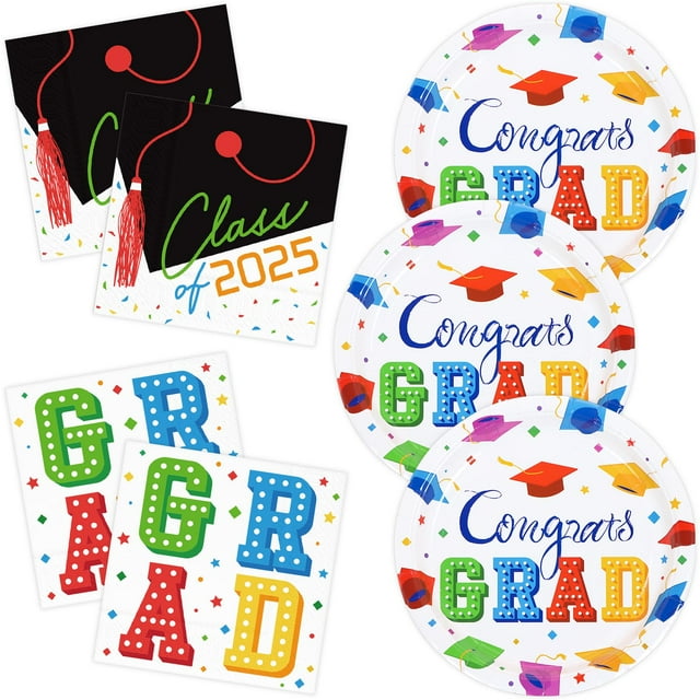 Graduation Party Plates and Napkins 50 AFN1Count, Class of 2025 ...