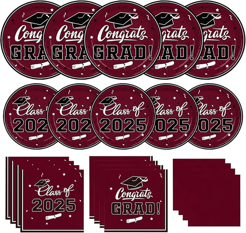 Graduation Party Plates and Napkins Graduation decorations 2025 Blue ...