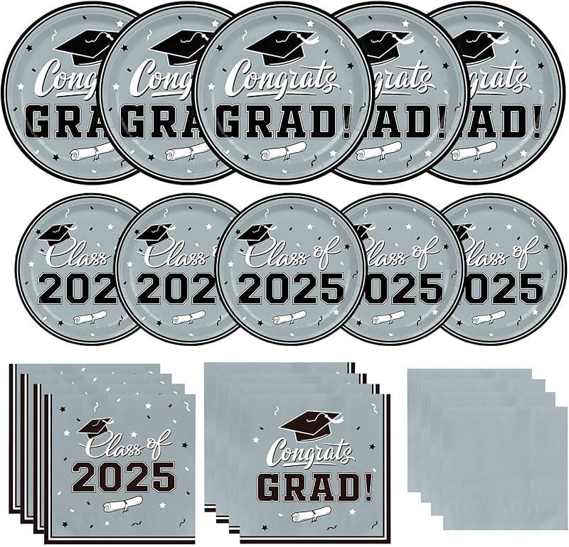 Graduation Party Plates and Napkins Graduation decorations 2025 Blue ...