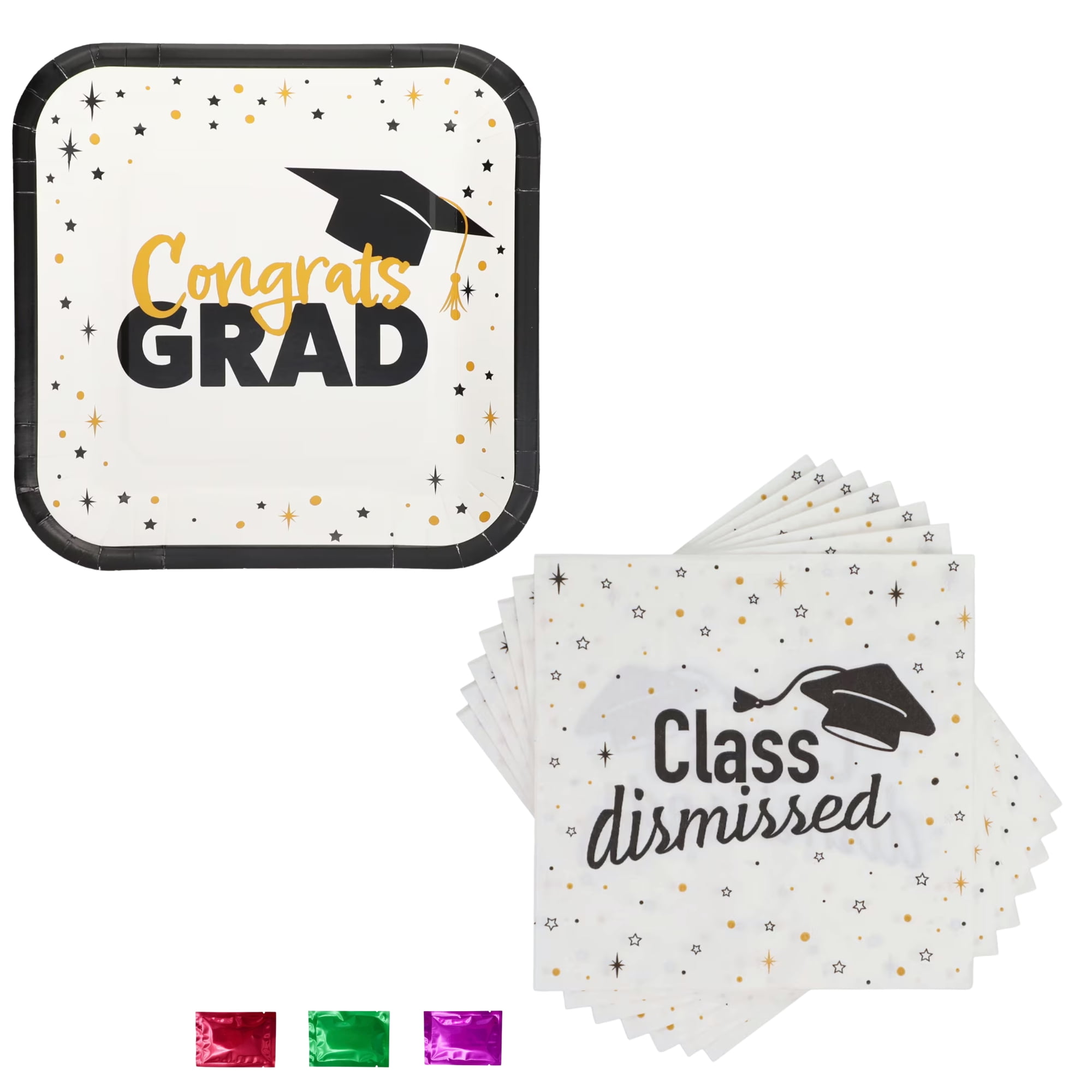 Graduation Party Plates and Napkins Sets of 2, 14Ct Congrats Grad Paper ...