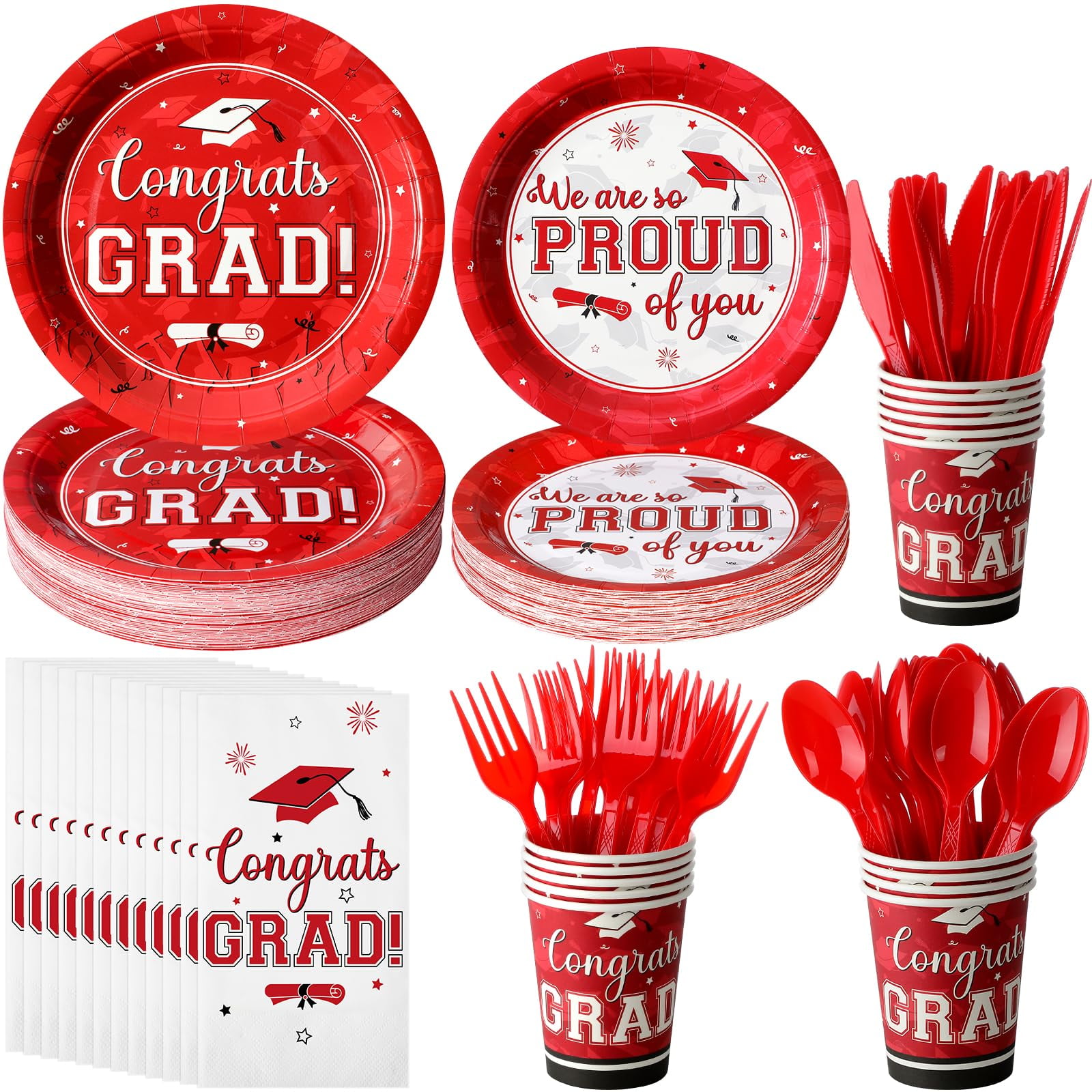 Graduation Party Supplies Congrats IFF17 Grad Plates and Set Disposable ...