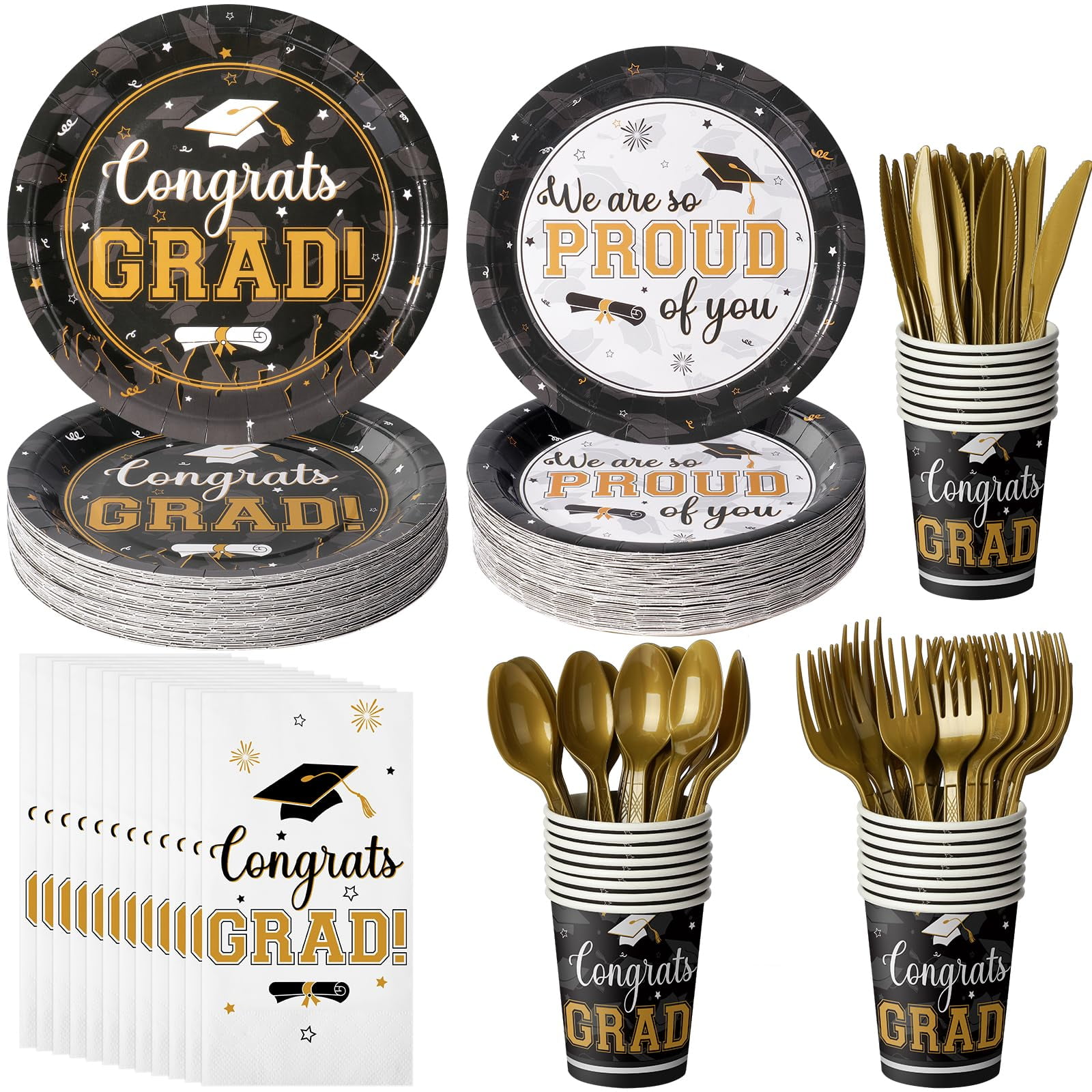 Graduation Party Supplies Congrats RRF12 Grad Plates and Set Disposable ...