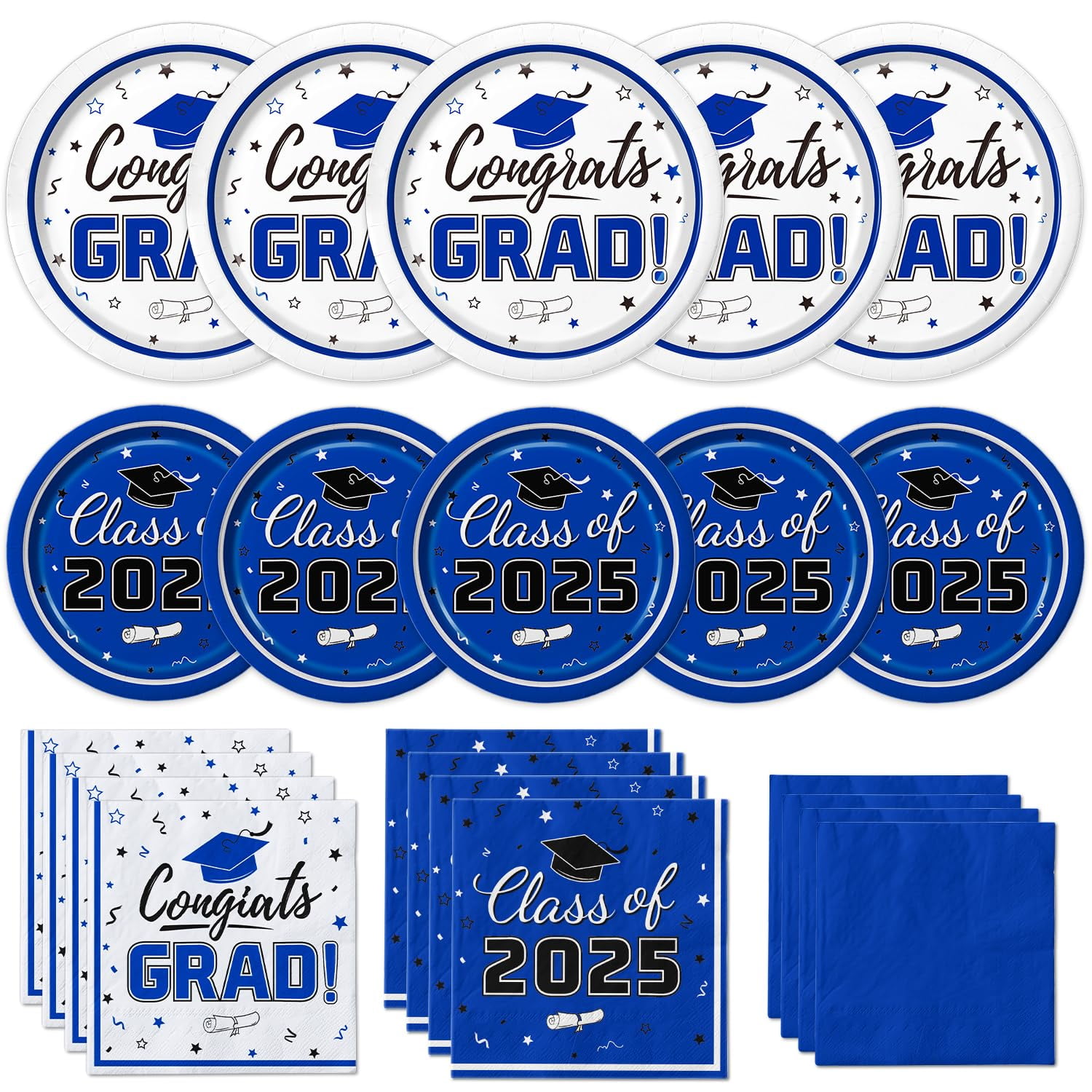 Graduation Party Supplies Kit Serves 50 FST1 - Graduation Party Blue ...
