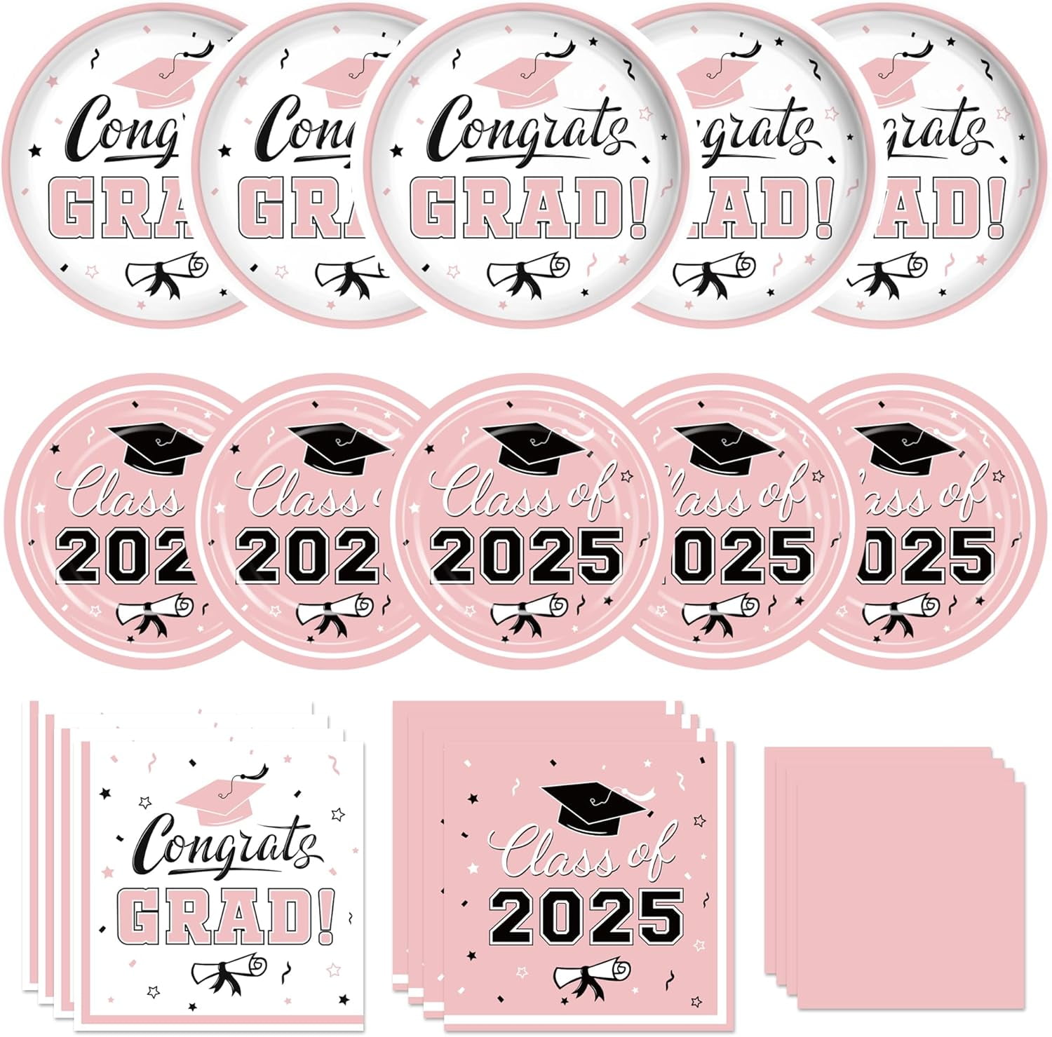 Graduation Party Supplies Kit Serves 50 - Graduation Party Pink Class ...