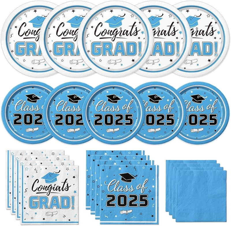 Graduation Party Supplies Kit Serves 50 - Graduation Party Red and Blue ...