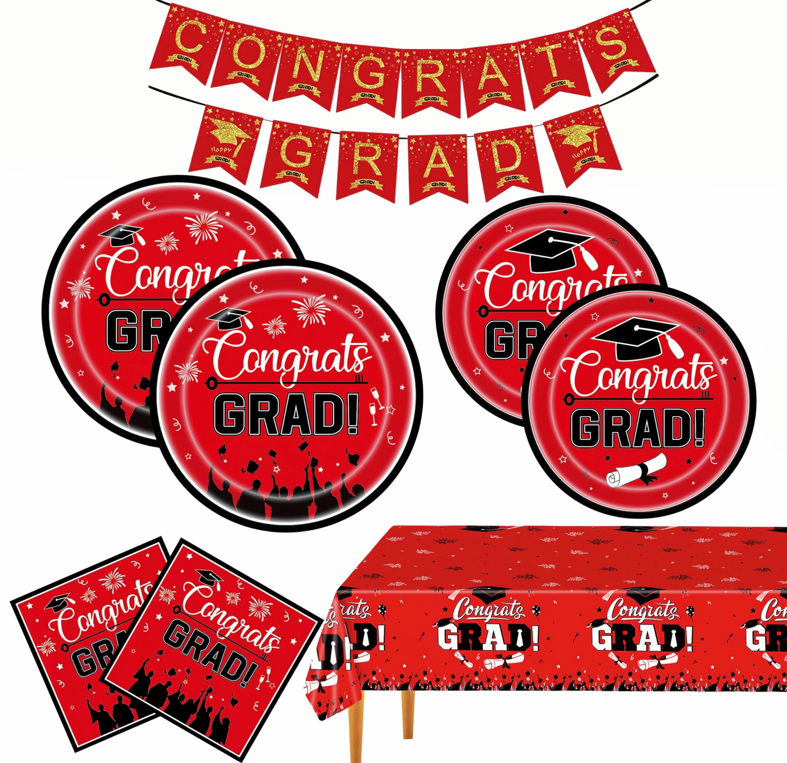 Graduation Party Supplies Plates RRF12 and Napkins Banner Tablecloth ...