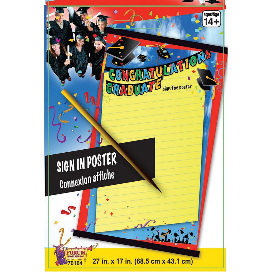 Graduation Party Supplies Sign-In Poster - Walmart.com