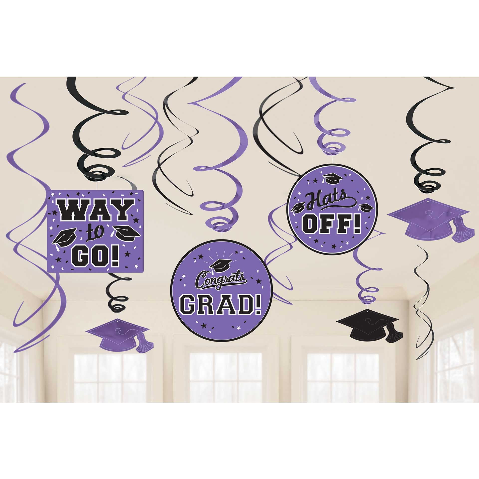 Graduation Party Swirl Decoration Kit - 12 Pack - Walmart.com