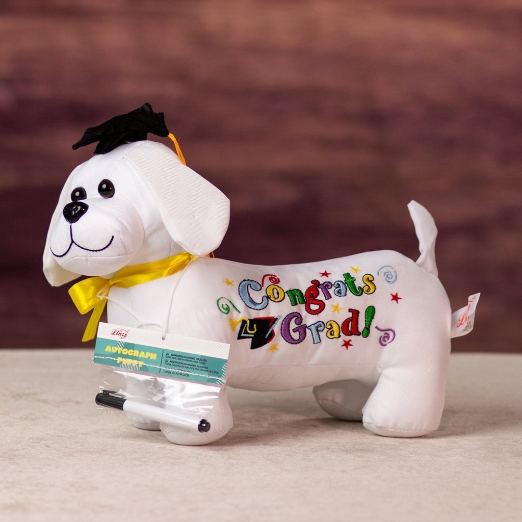 Autograph Grad Dog: 12-Inch Plush Toy in Graduation Cap and Gown ...