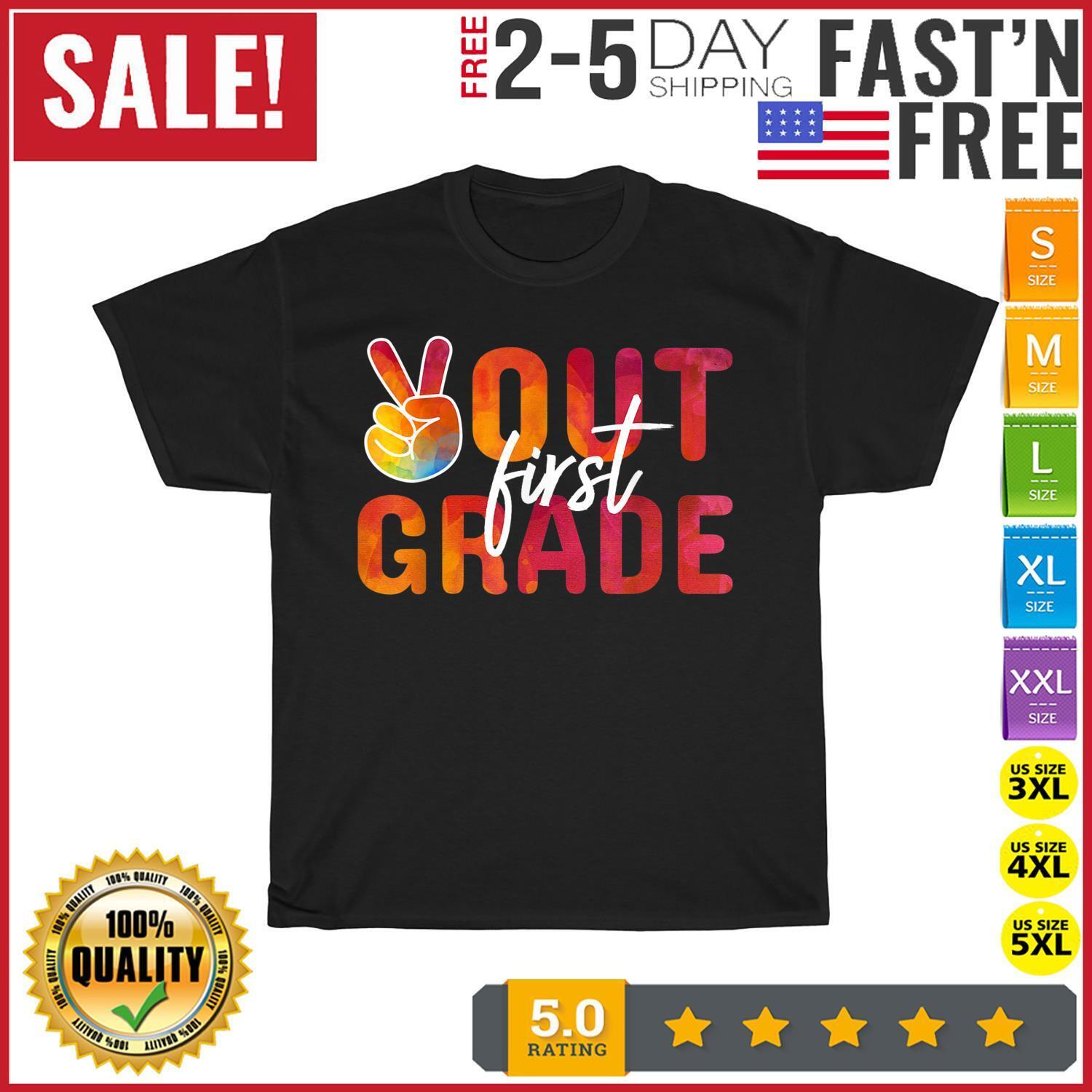 Graduation Peace Sign Out 1st Grade Last Day Of School Vintage T Shirt ...