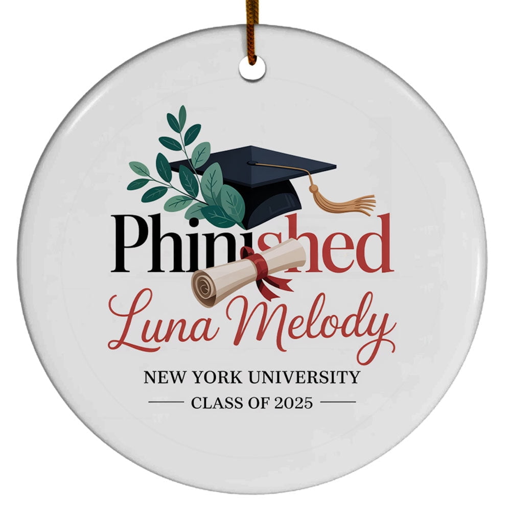 Graduation Phd Phinished Christmas Ornament, Congratulations Christmas ...
