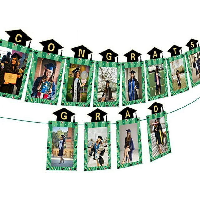 Graduation Photo Banner Green - Congrats Grad Banner for 2023 ...