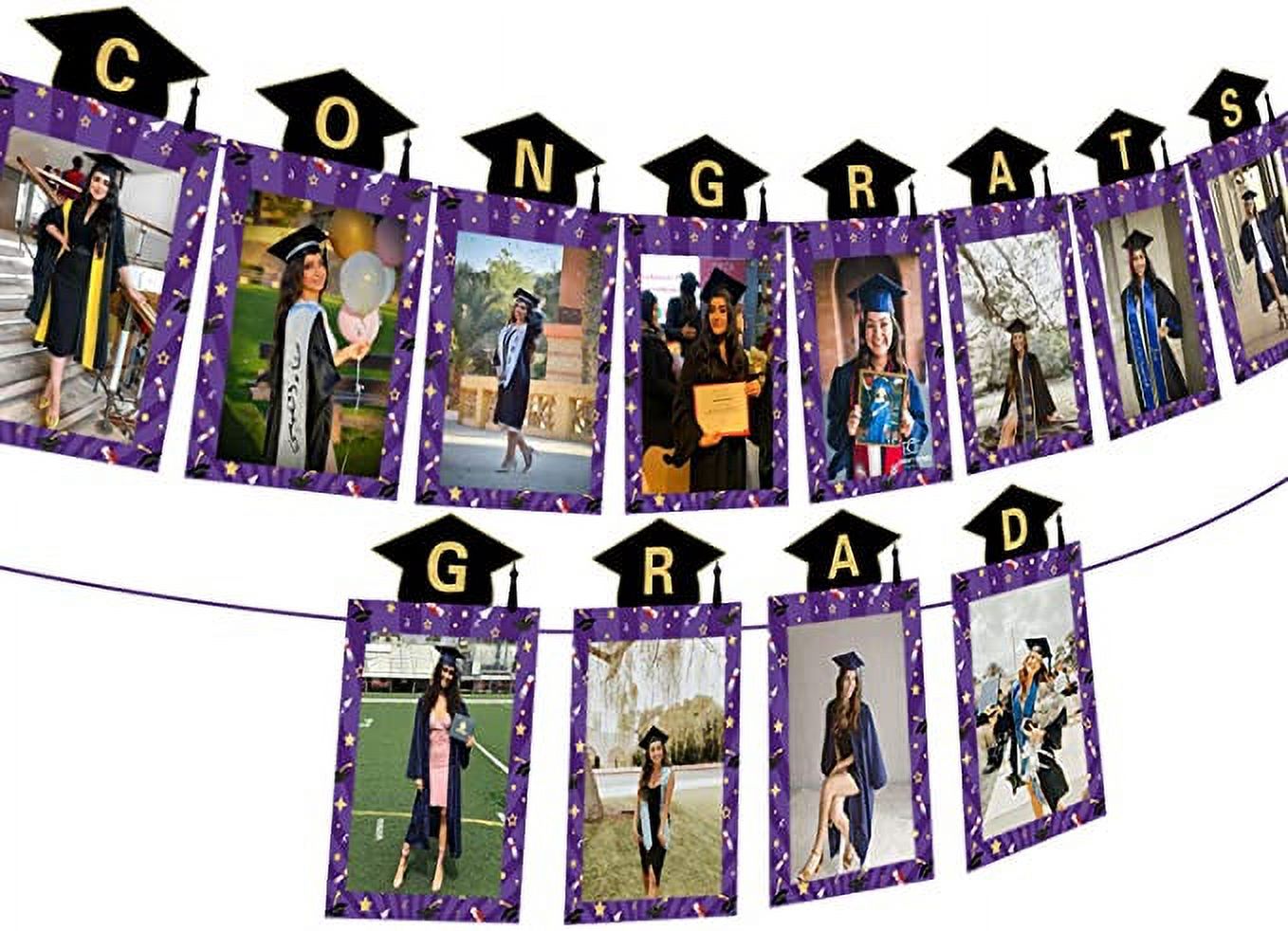 Graduation Photo Banner Purple 2023 Congrats Grad Photo Banner for ...