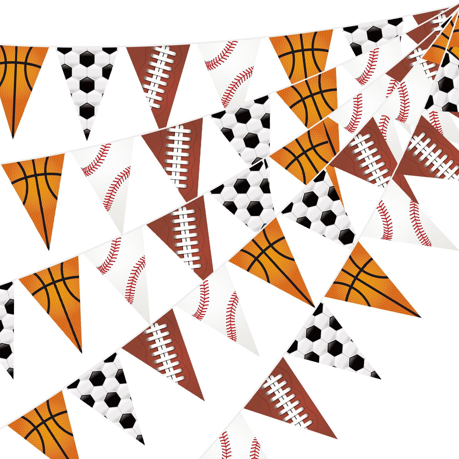 HESTYA 5 Pcs 49 SSF20 Ft Sport Party Decorations Football Pennant Banner Pre-assembled ...