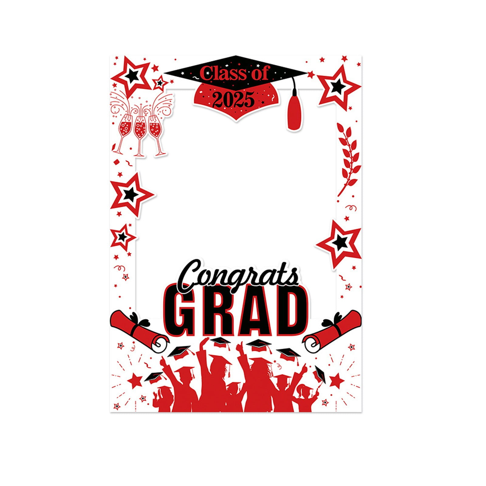 Graduation Photo Booth Frame Red Class of 2025 Congrats Grad Photo ...
