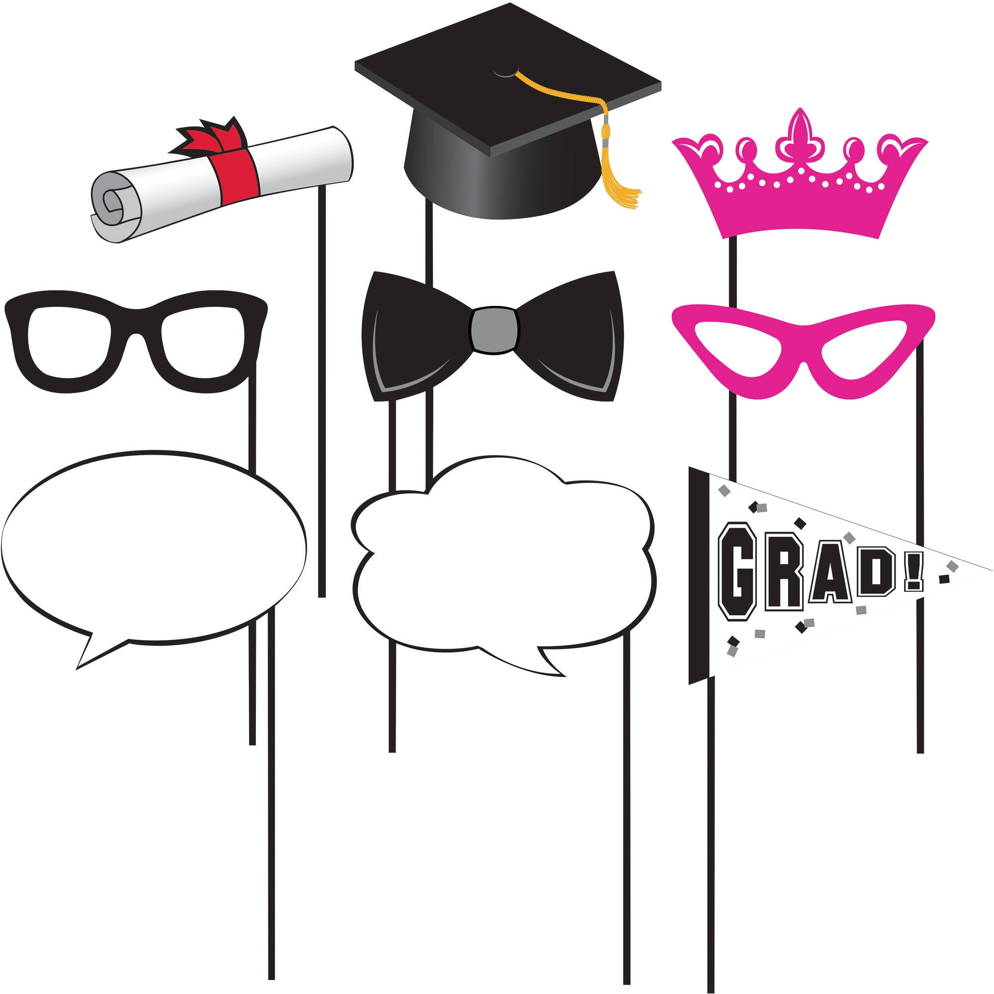 Graduation Photobooth Props, 10 pack - Walmart.com