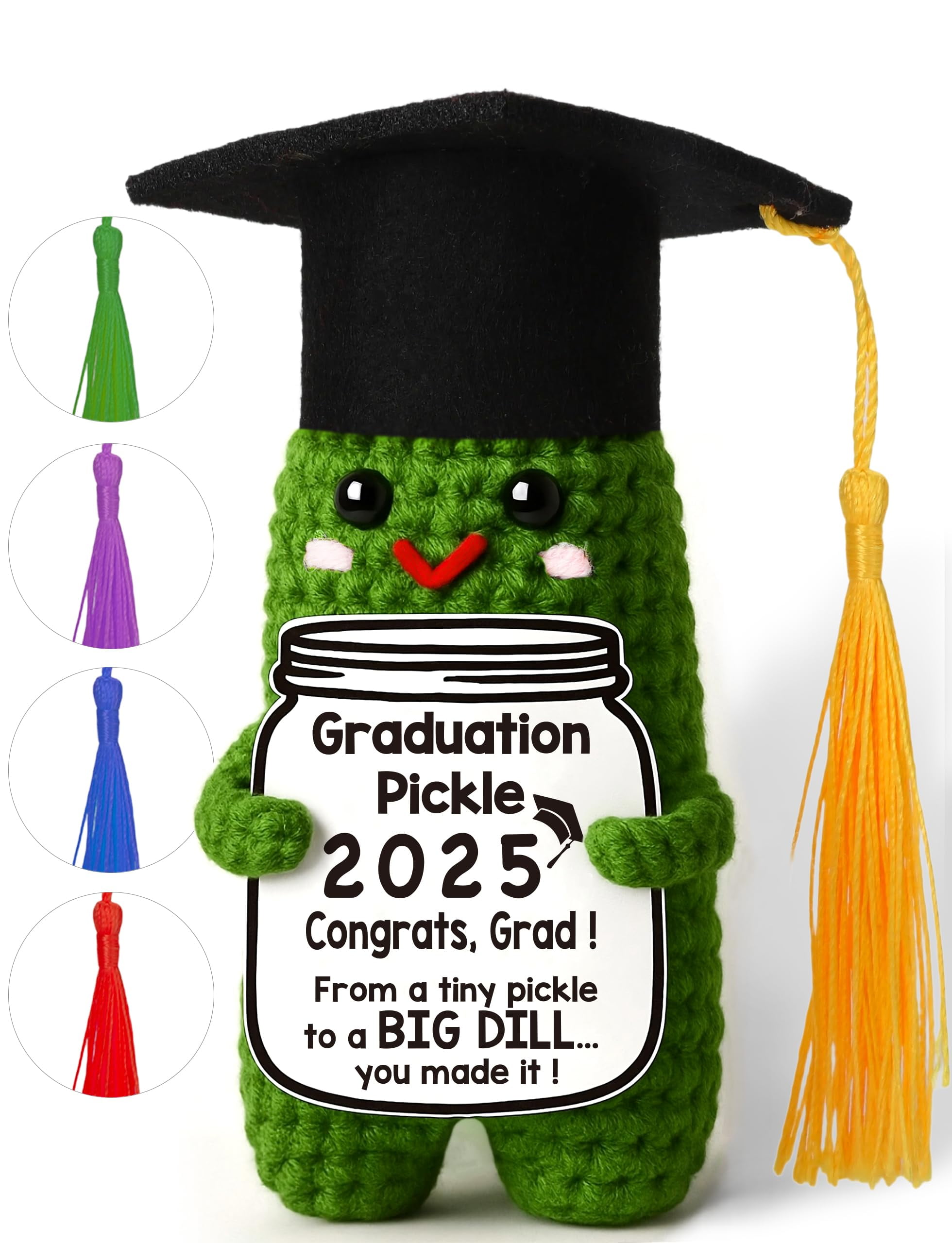 Graduation Pickle 2025 Crochet Gift, Humorous Handmade Decor for Grads ...