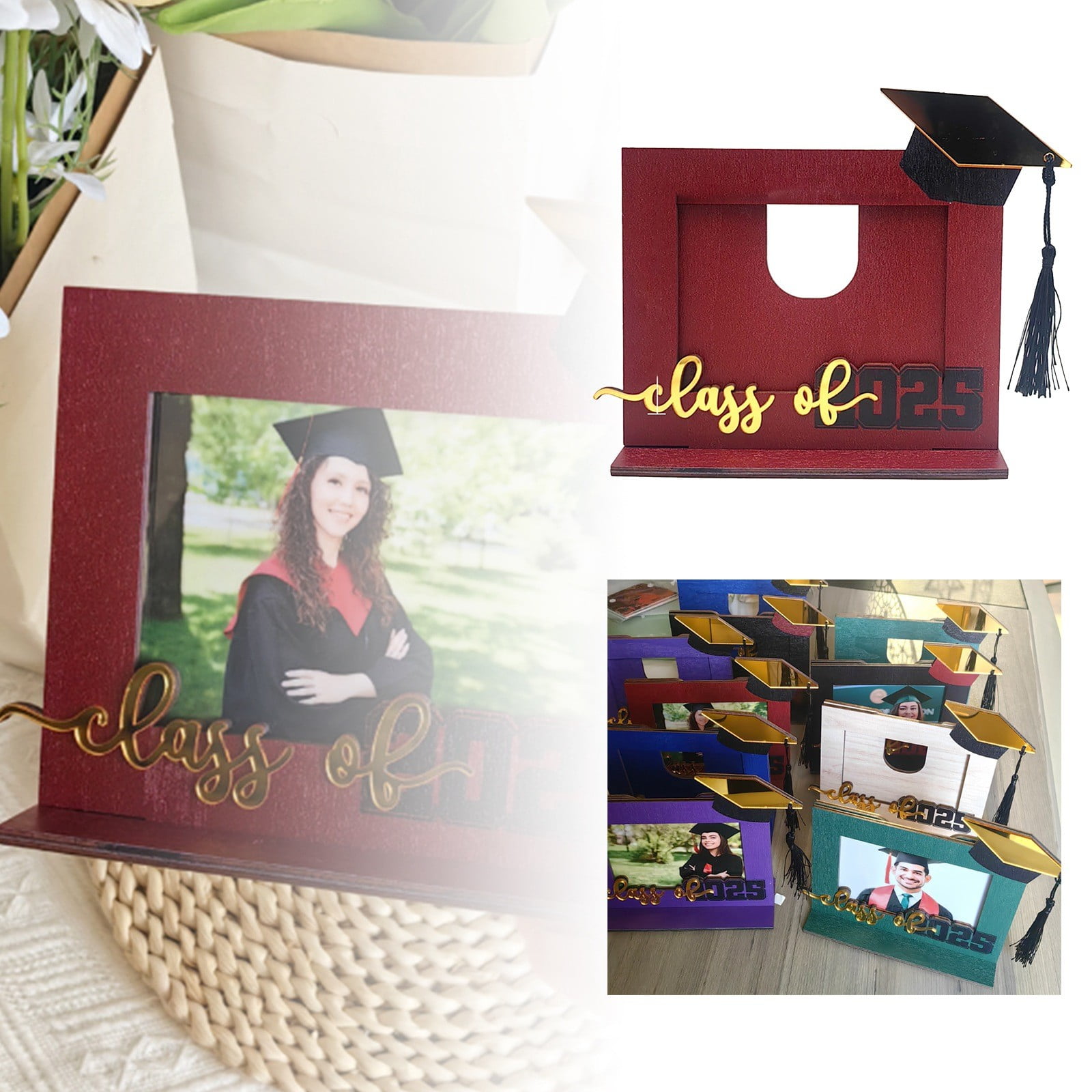 Graduation Picture Frame, Class of 2030 Wooden Graduation Photo Frame ...