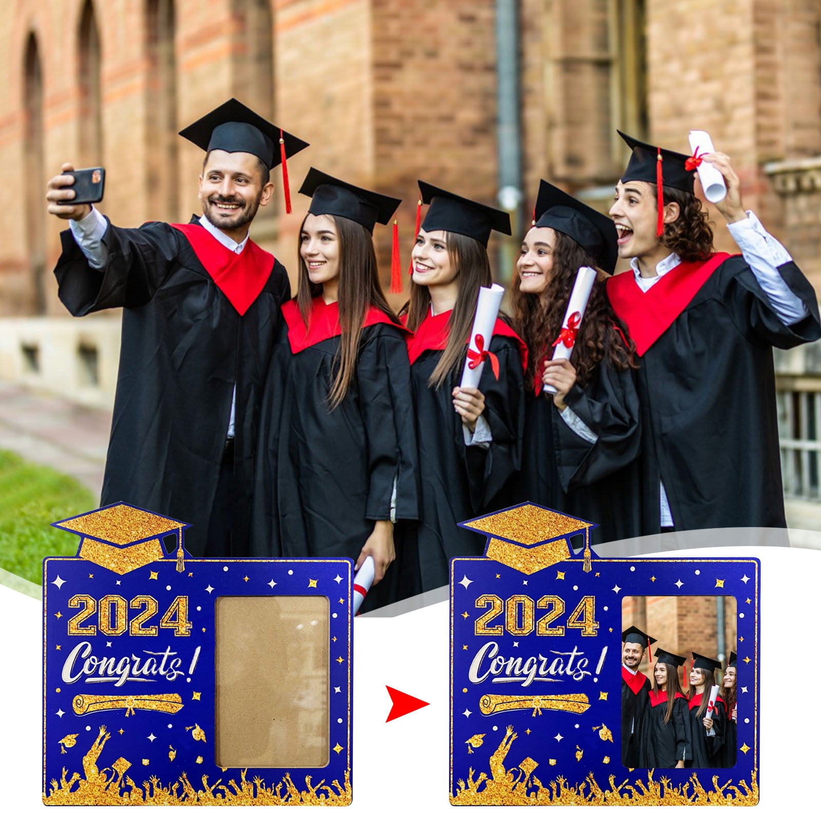 Graduation Picture Frame With Stand, Black Graduation Picture Frame for ...