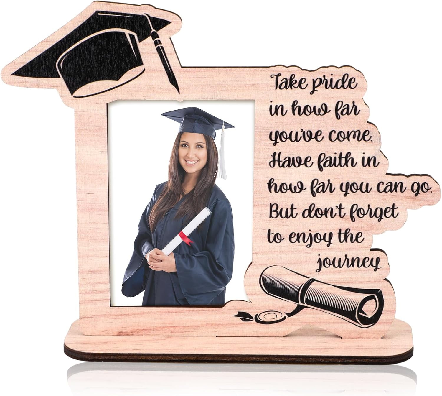 Graduation Picture Frame, Wooden Graduation Photo Frame with Blessing ...