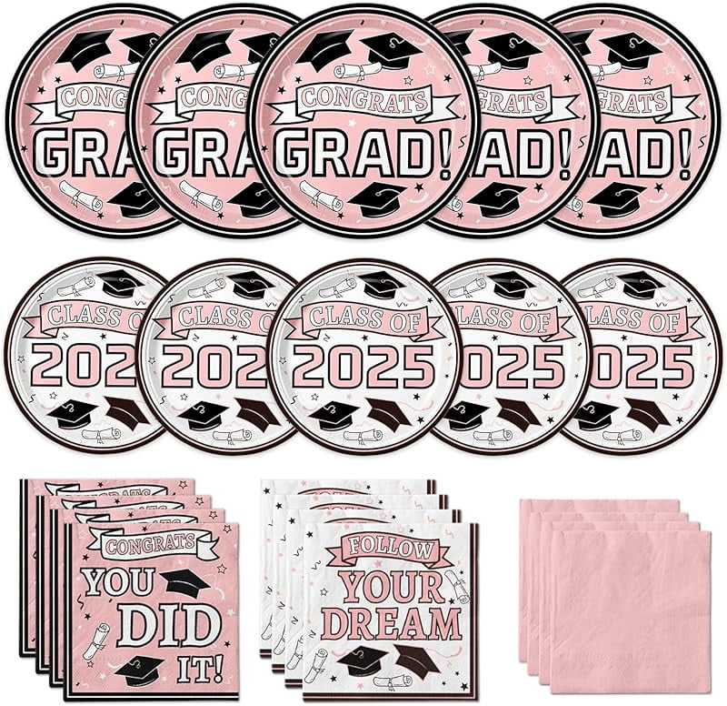 Graduation Plates and Napkins 2025 Graduation Party Supplies, Congrats ...