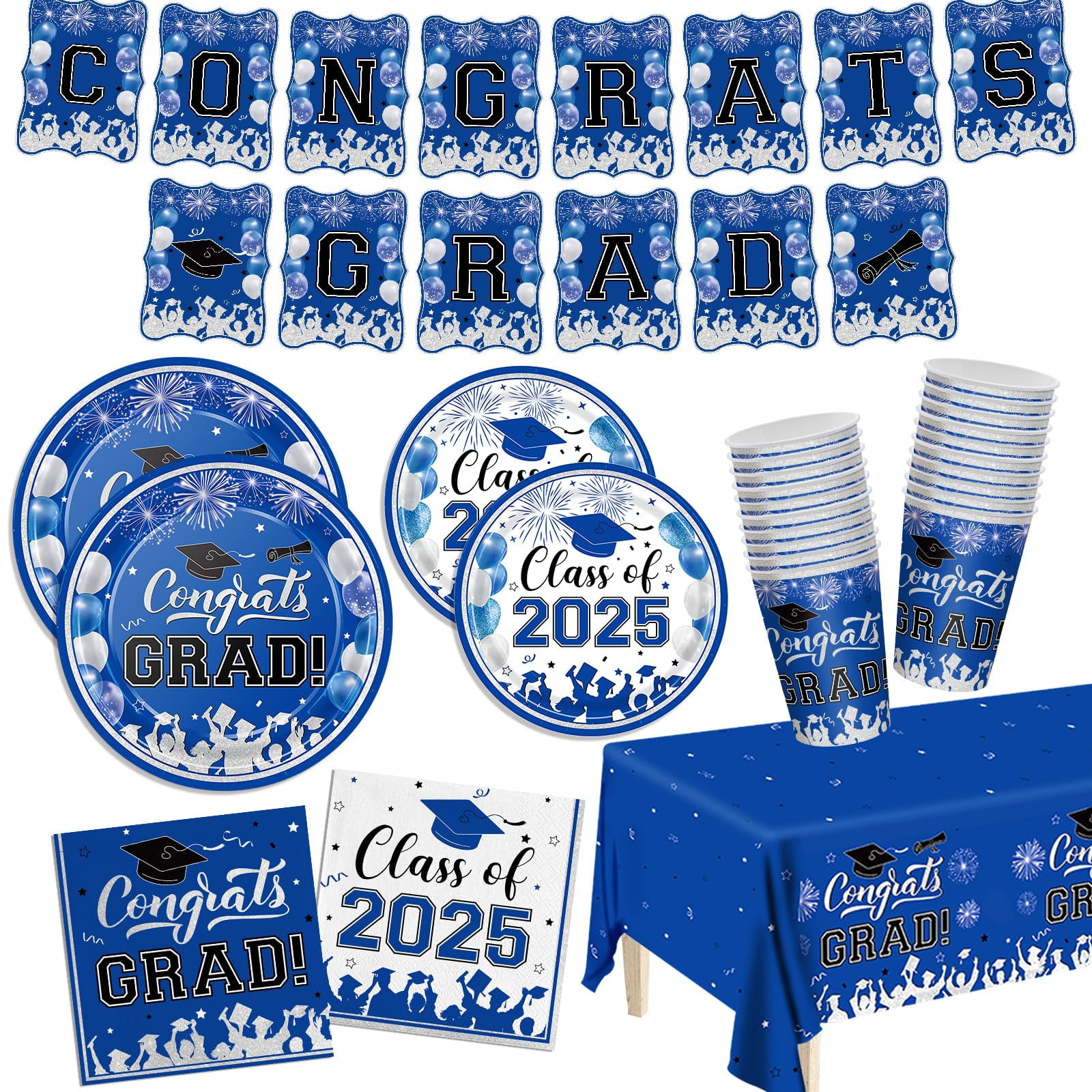 Graduation Plates and Napkins MMF7 2025 Graduation Decorations Class of ...