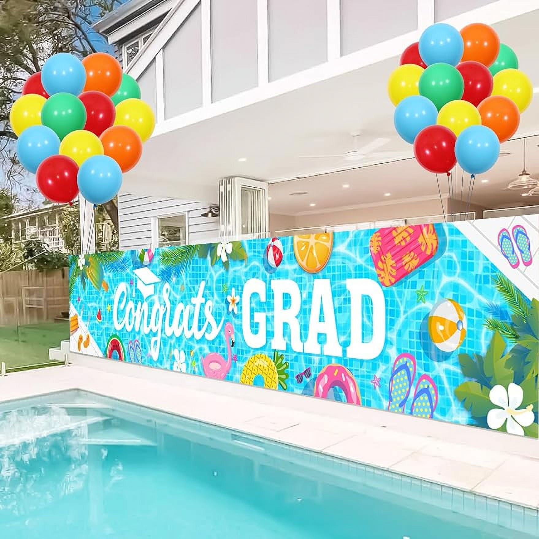 Graduation 2024 Congrats Grad Party Decoration Kit: Pool Party Yard ...