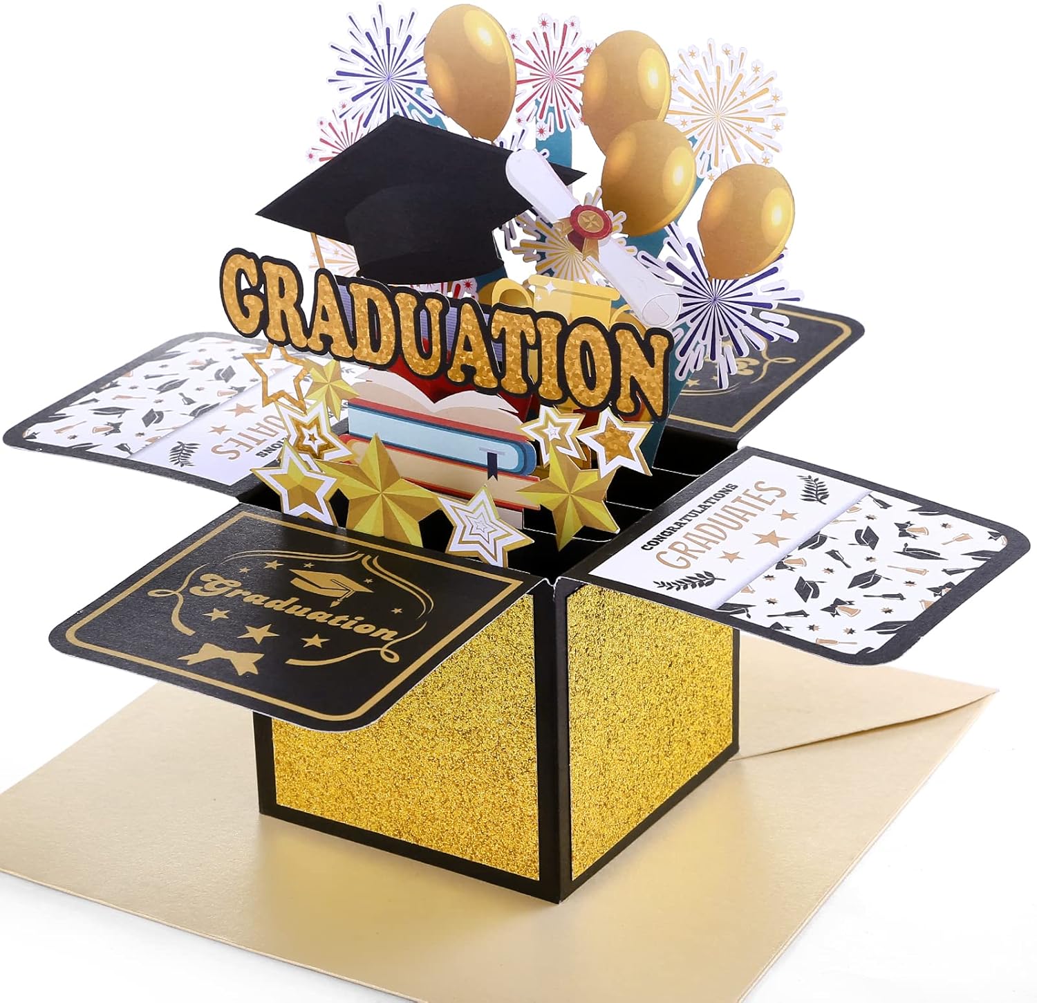 Graduation Pop Up Card with Envelope, 3D Card Congrats Grad Card, Pop ...