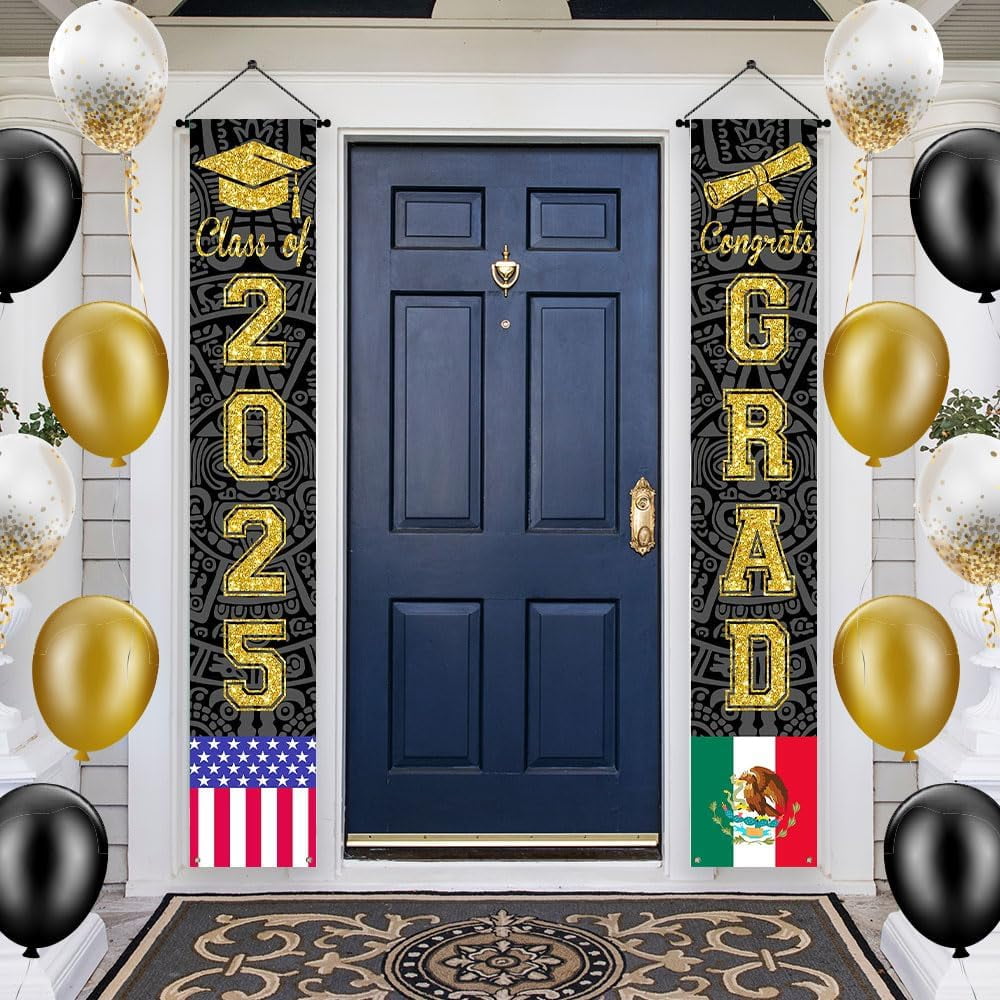 Graduation Porch Sign Banner, 12x71 Inch, Class of 2025 Graduation ...