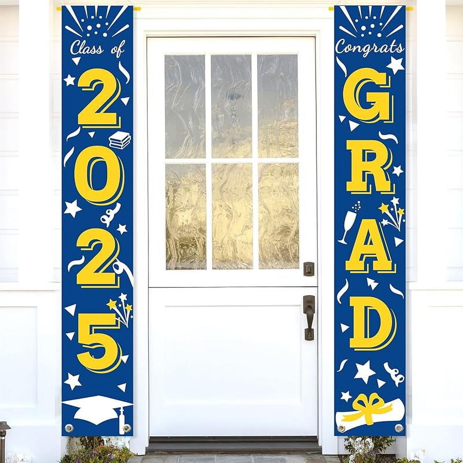 Graduation Porch Sign Banner Class Congrats Grad Hanging Flags High ...