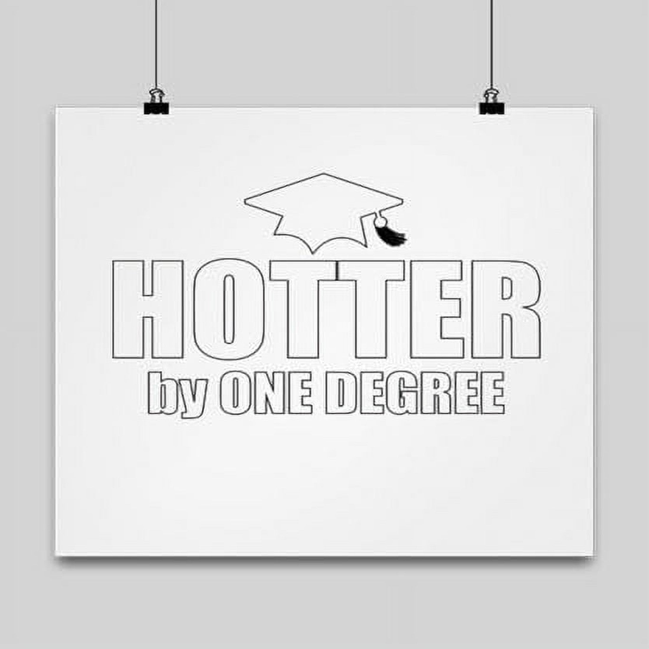 Graduation Poster, Hotter By One Degree, College Wall Art Gift, White ...