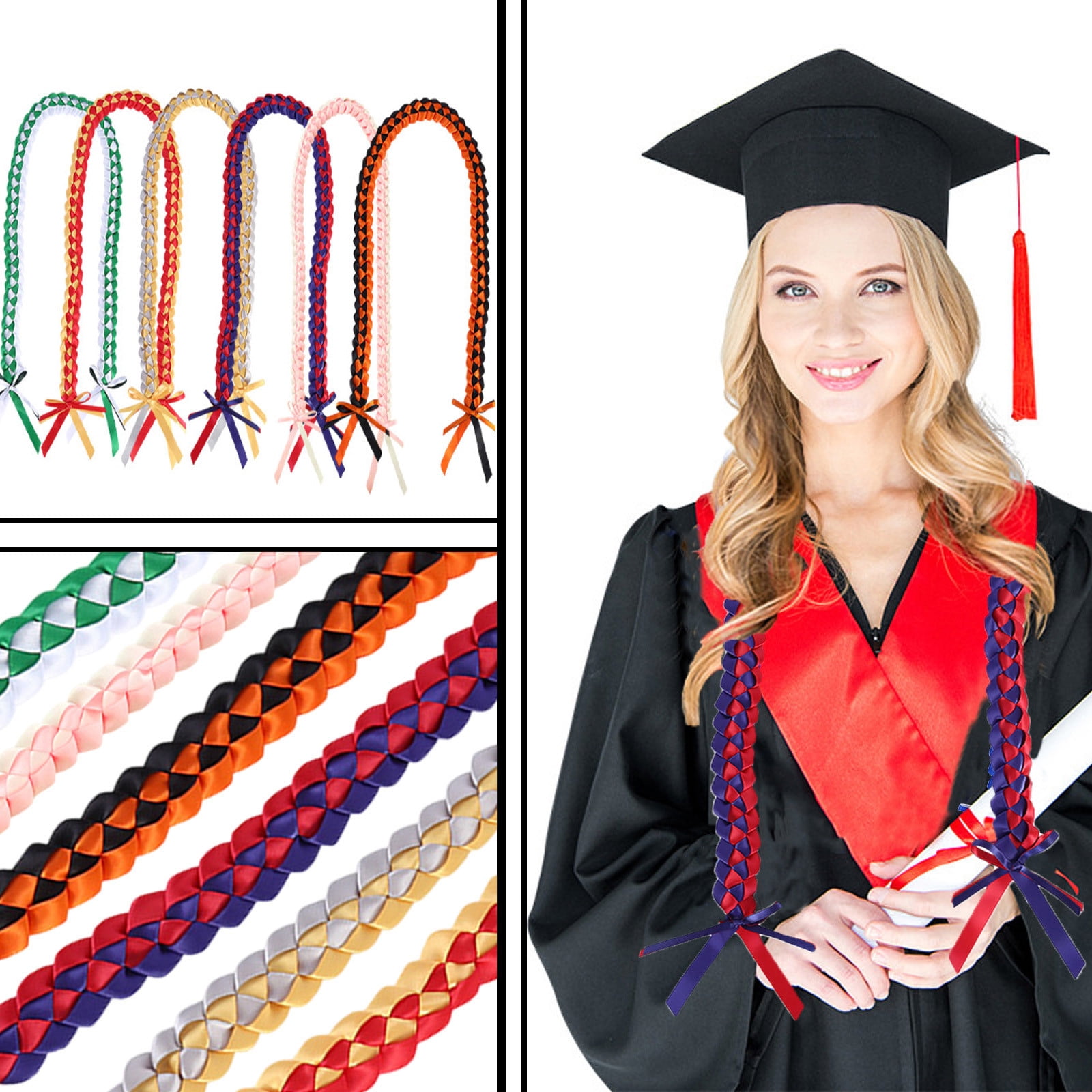 Graduation Ribbon Garland, Woven Lanyard, Double Ribbon Design ...