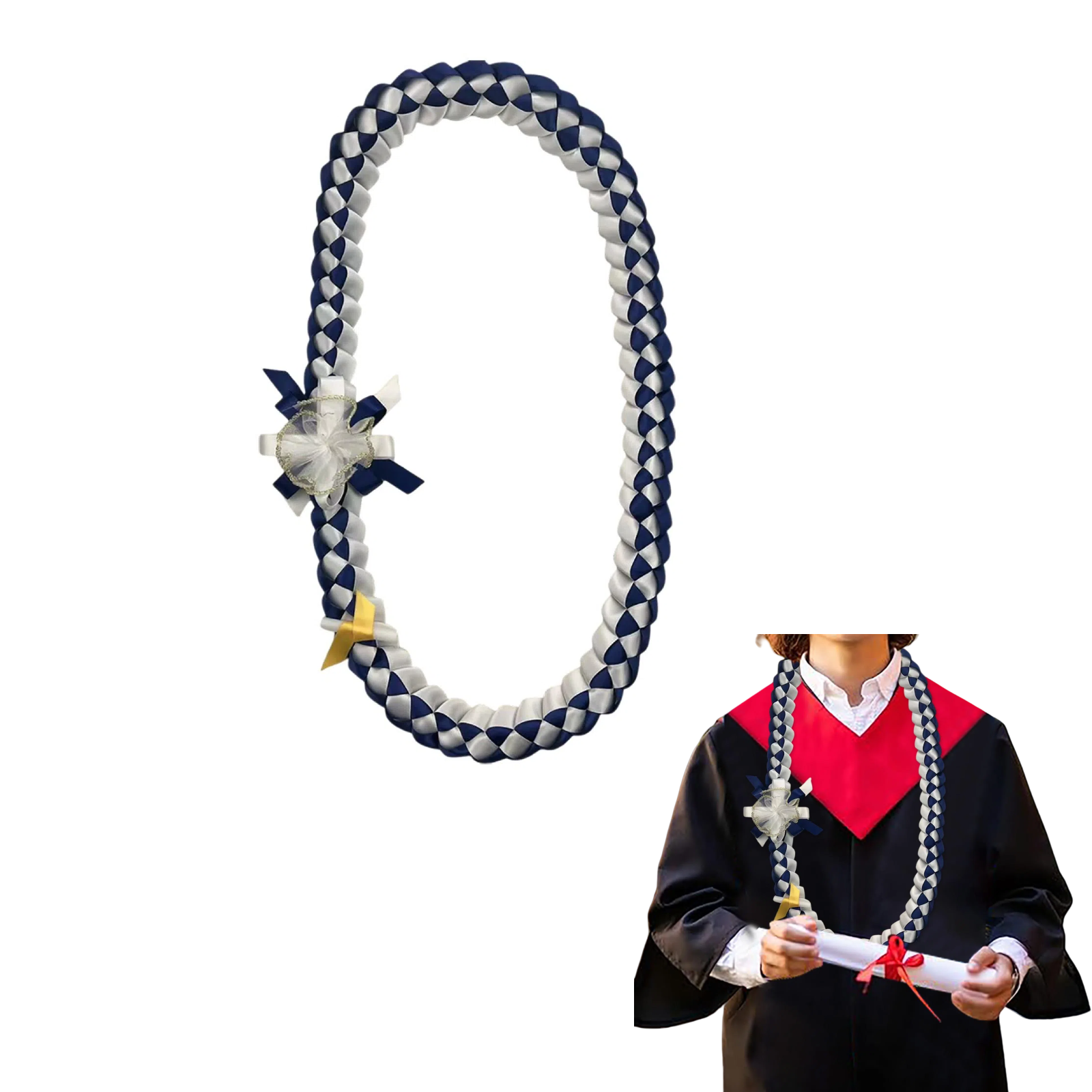 Graduation Ribbon Lei Class of 2025 Braided Leis Graduation Decorations ...