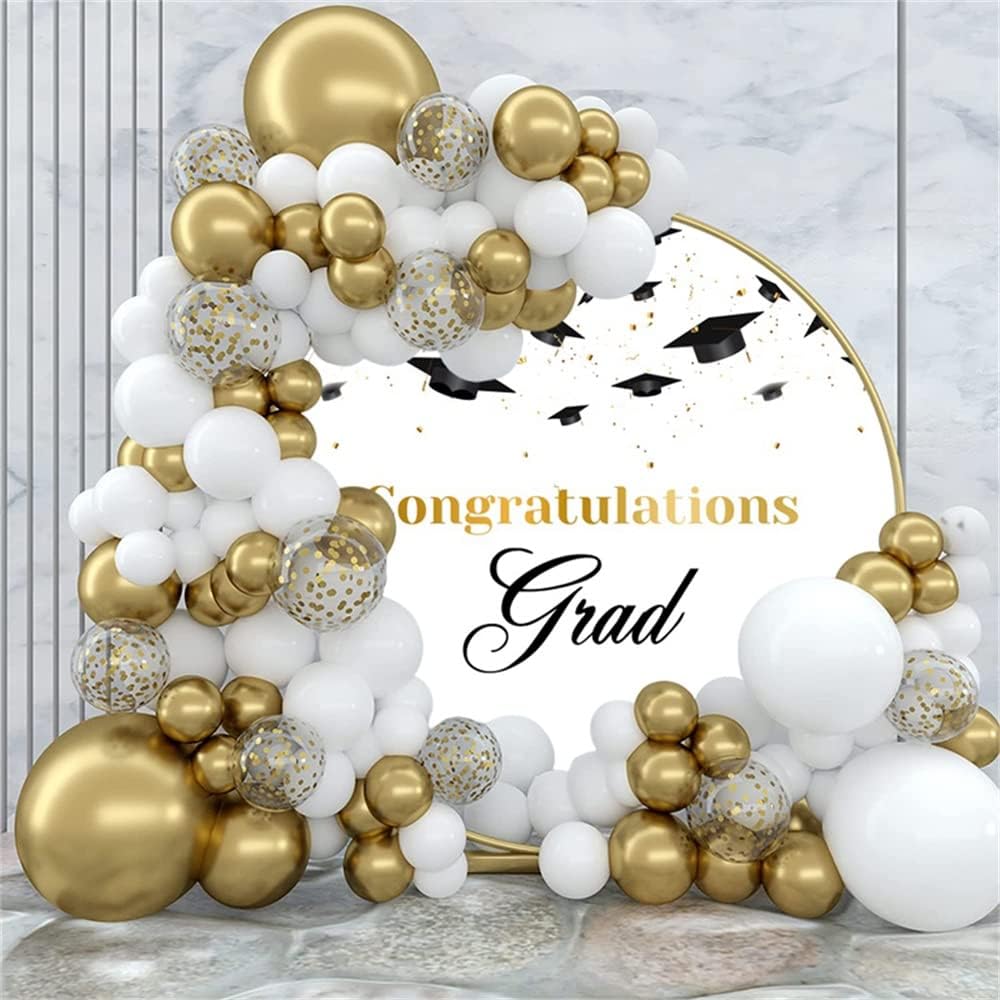 Graduation Round Backdrop Cover 5X5Ft 2024 Congratulations Graduation ...
