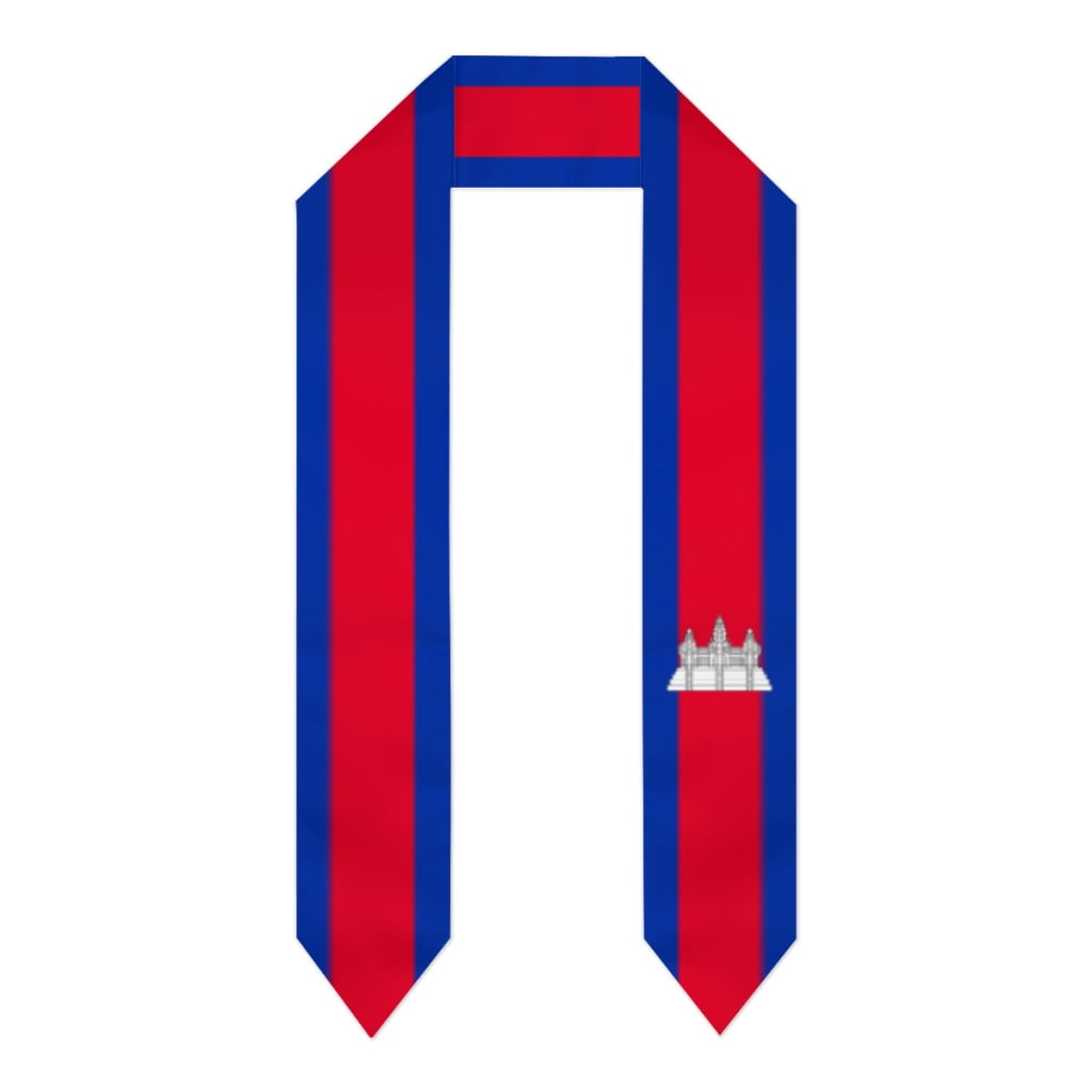 Graduation Sash Cambodia Flag Cool scarf Shawl Stole Sapphire Blue with ...