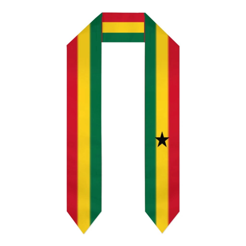 Graduation Sash Ghana Flag scarf Shawl Stole Sapphire Blue with Star ...