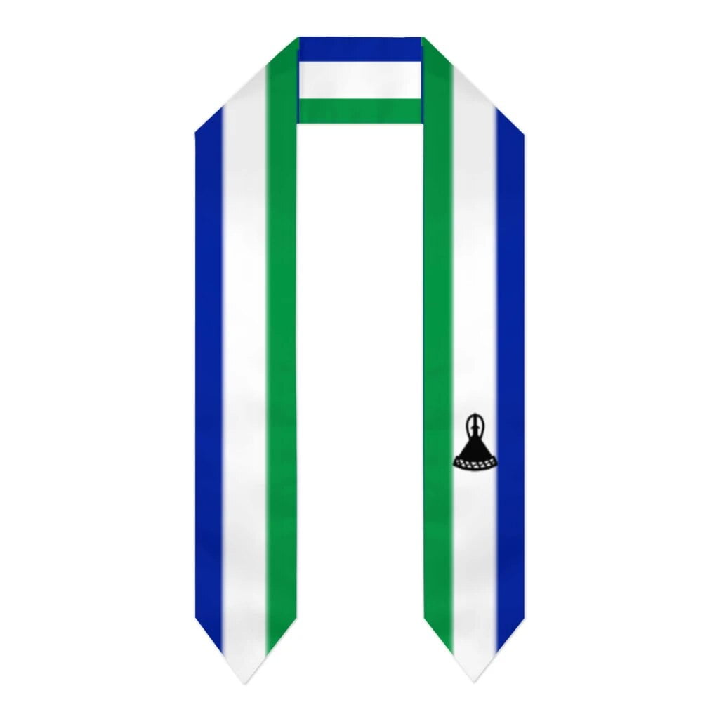 Graduation Sash Lesotho Flag scarf Shawl Stole Sapphire Blue with Star ...